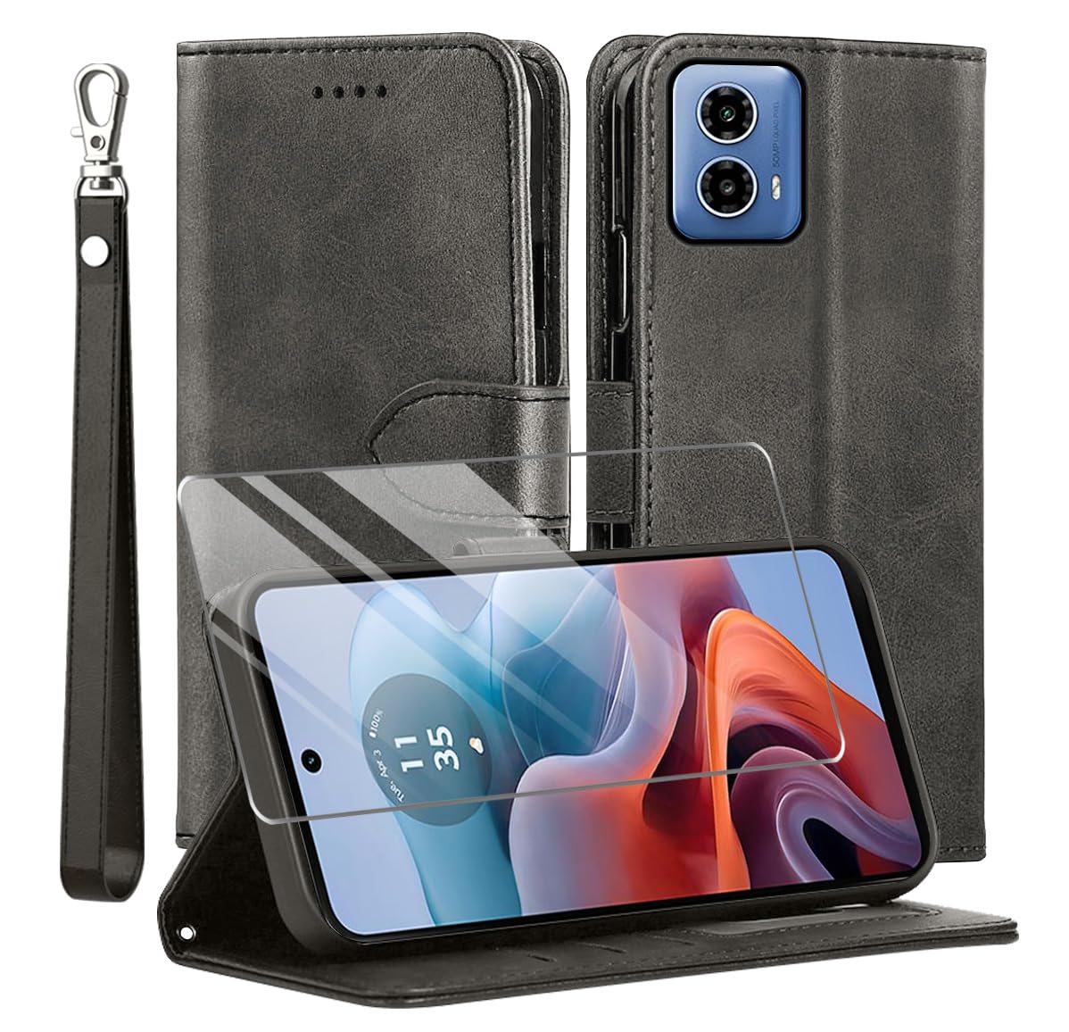 for MOTO G34 5G/Moto G45 5G Case and 1 Tempered Glass Screen Protector ...