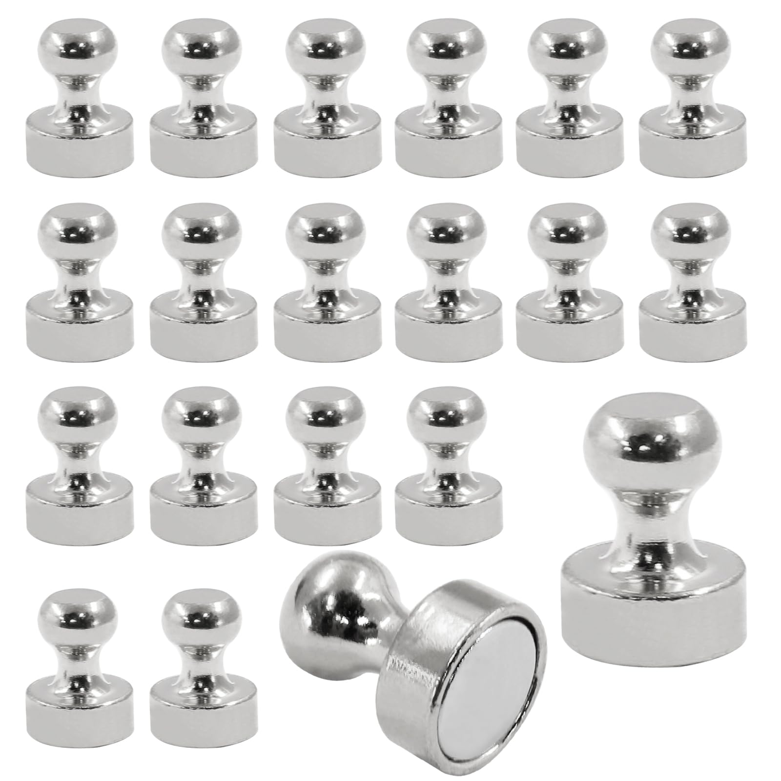 Snapklik.com : 20Pcs Silver Refrigerator Magnets,0.47 X 0.63 Inch ...