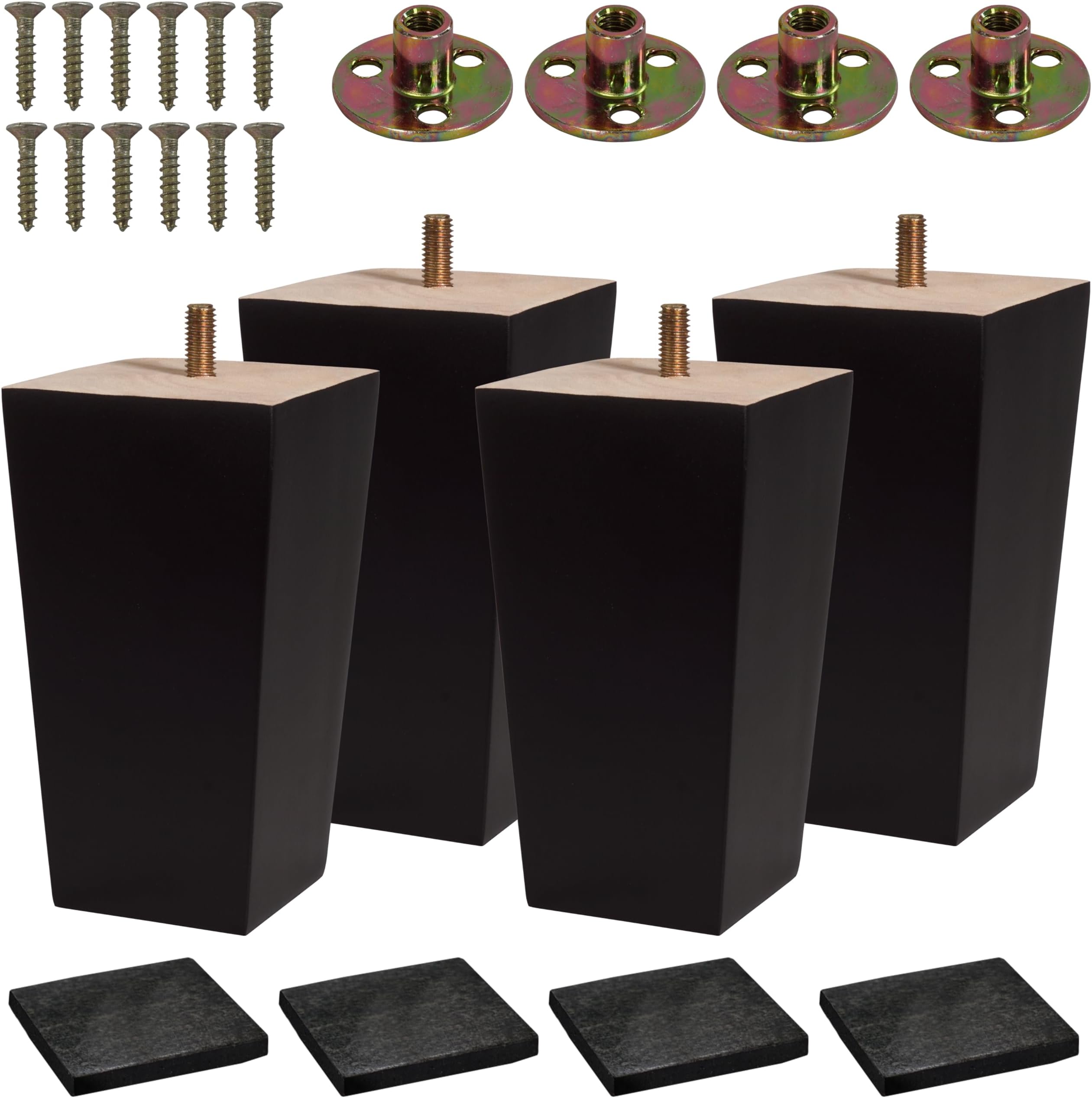 Amazon.com: LEG DADDY 5" Round Tapered Plastic Sofa, Couch, and Chair ...