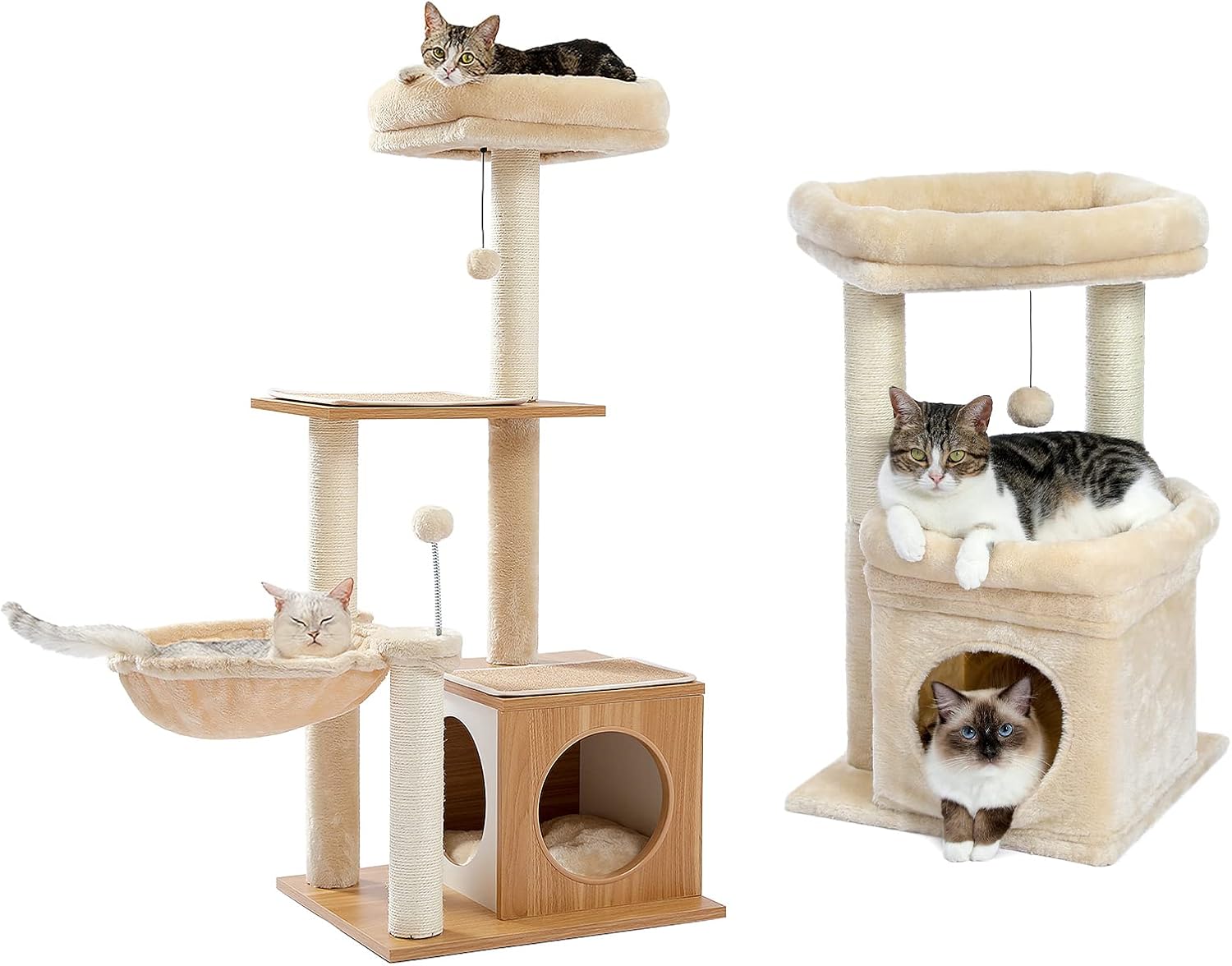 Amazon.com : PEUQLTI Cat Activity Trees Bundle for Indoor Cats : Pet ...