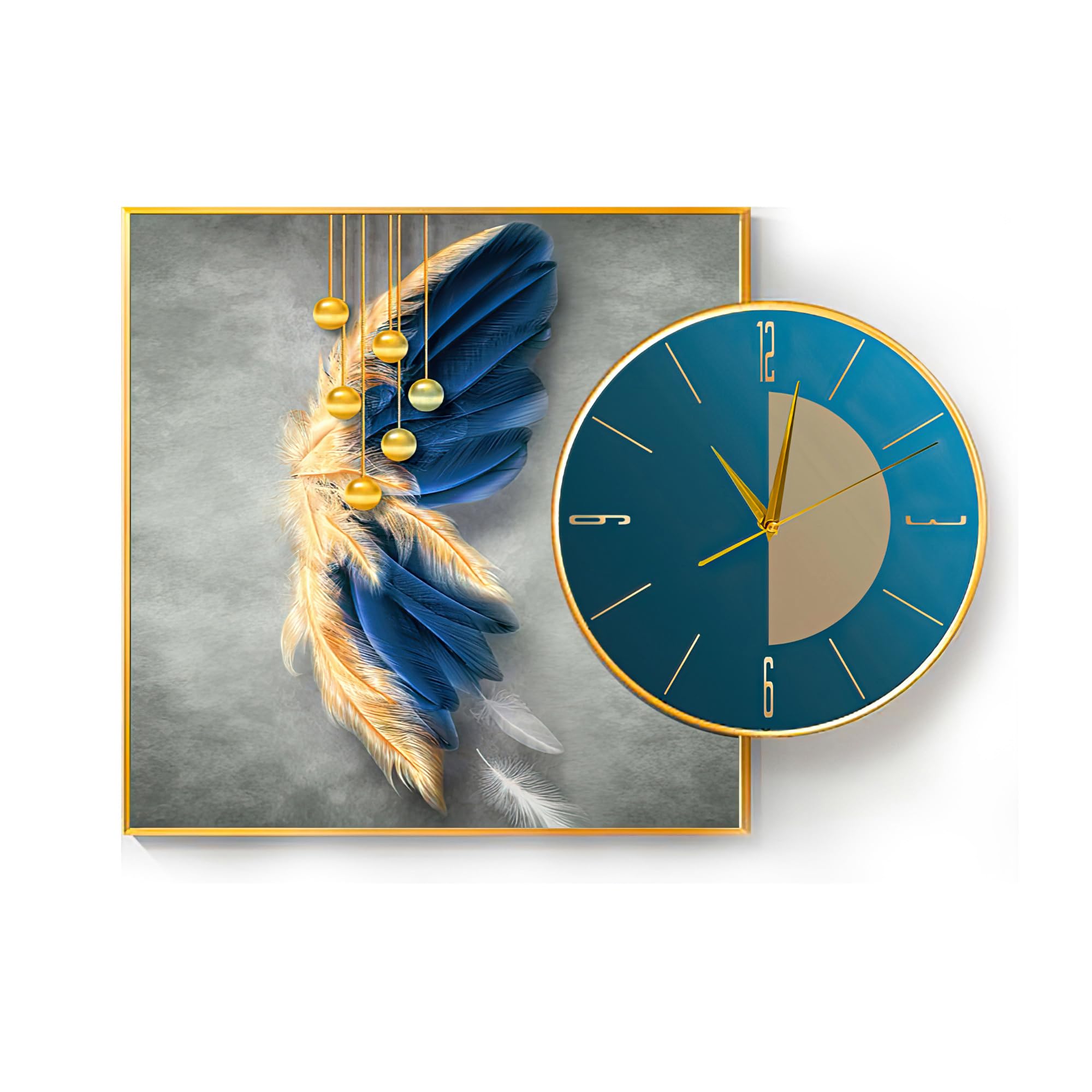 Crystal Porcelain Wall Painting Wall Clock Set, Luxury high end Modern ...