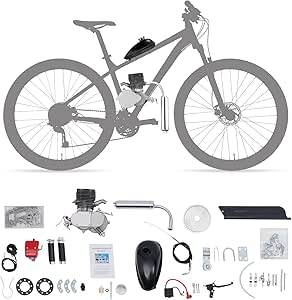 Amazon.com: 100cc Bicycle Engine Kit Single Cylinder 2 Stroke Bicycle ...