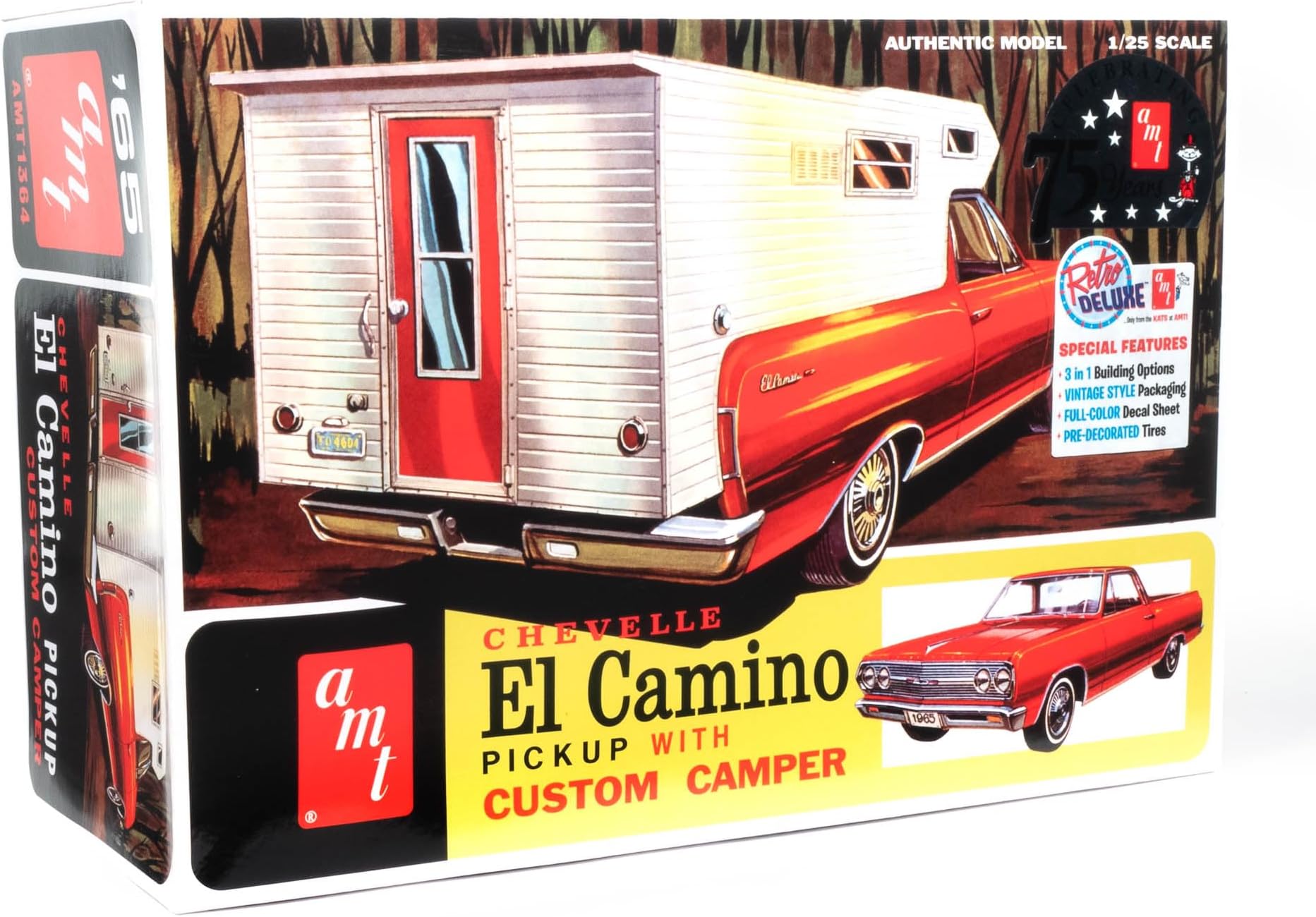 Amazon.com: AMT 1965 Chevy El Camino w/Camper 1:25 Scale Model Kit ...
