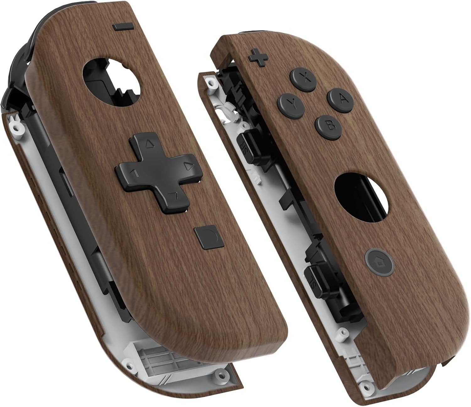 eXtremeRate Wood Grain Soft Touch Joy con Handheld Controller Housing ...
