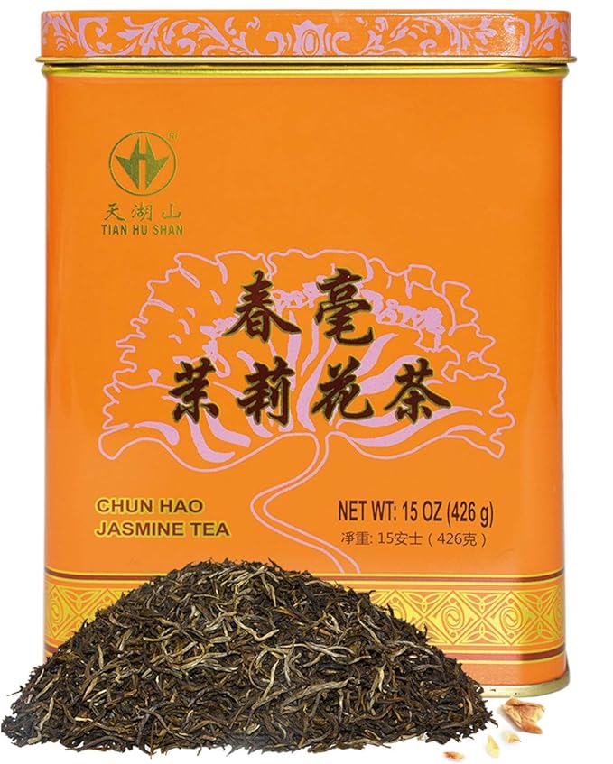 Amazon.com : TIAN HU SHAN Premium Jasmine Green Tea Loose Leaf 15 Ounce ...