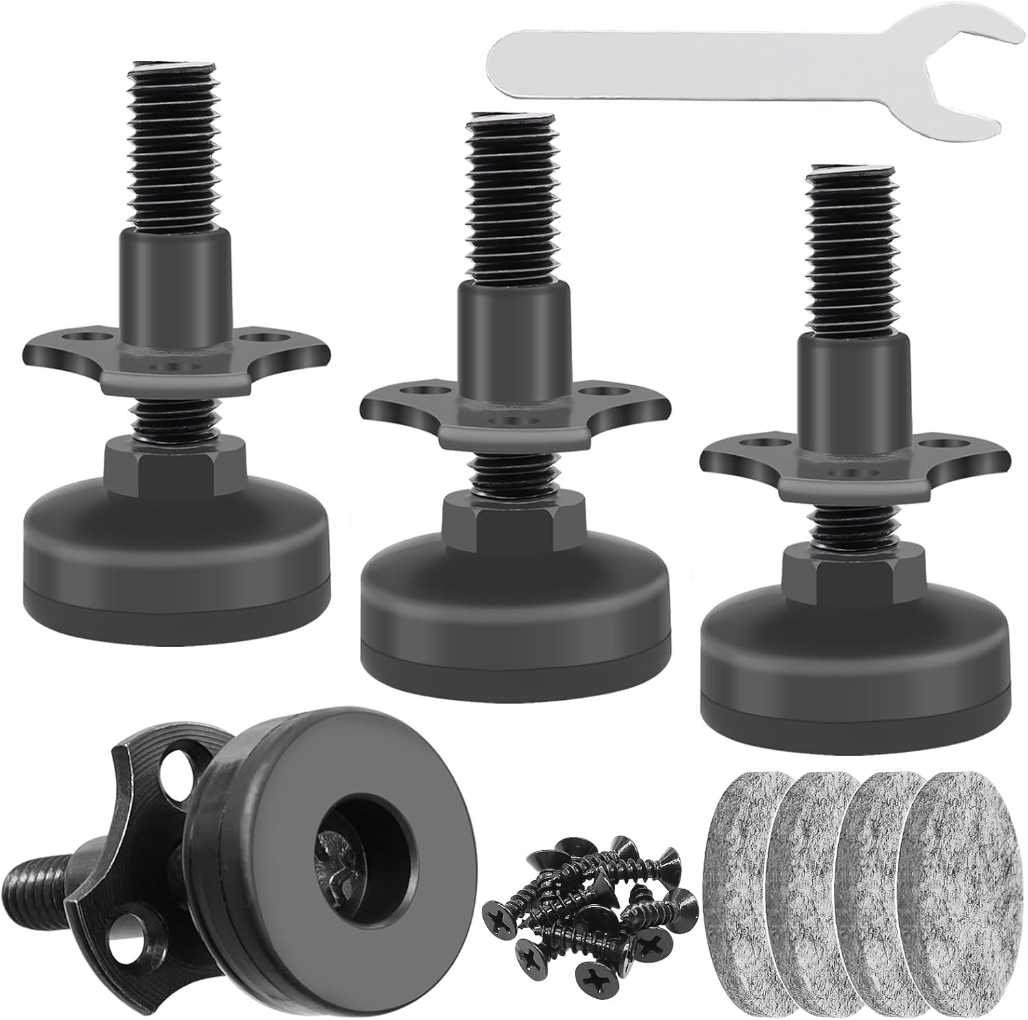 Sunxeke Adjustable Leveling Feet Furniture Levelers T-Nut Kit 3/8inch ...