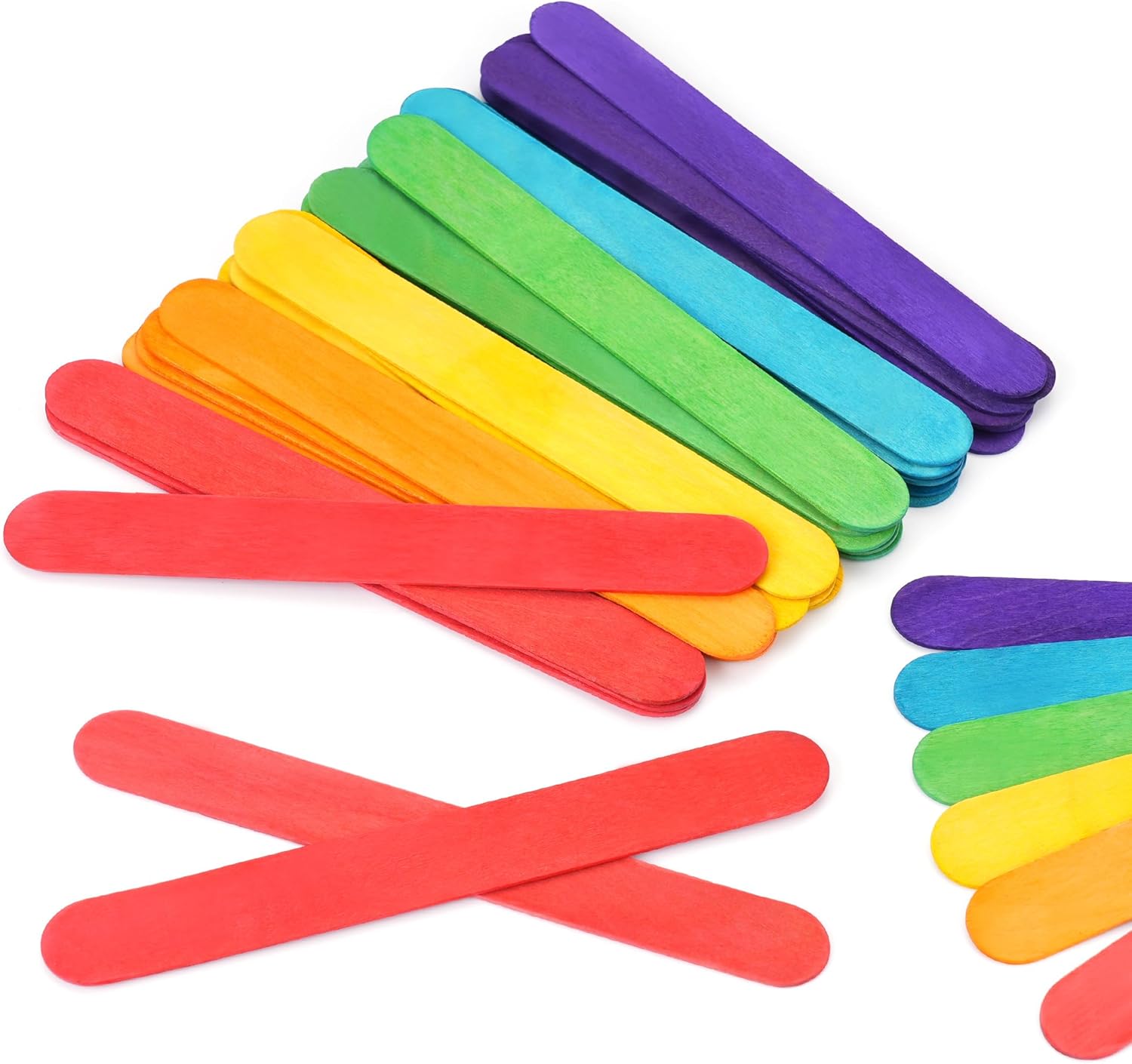Amazon.com: 60 Pieces Jumbo Colored Popsicle Sticks, 8 Inch Natural ...