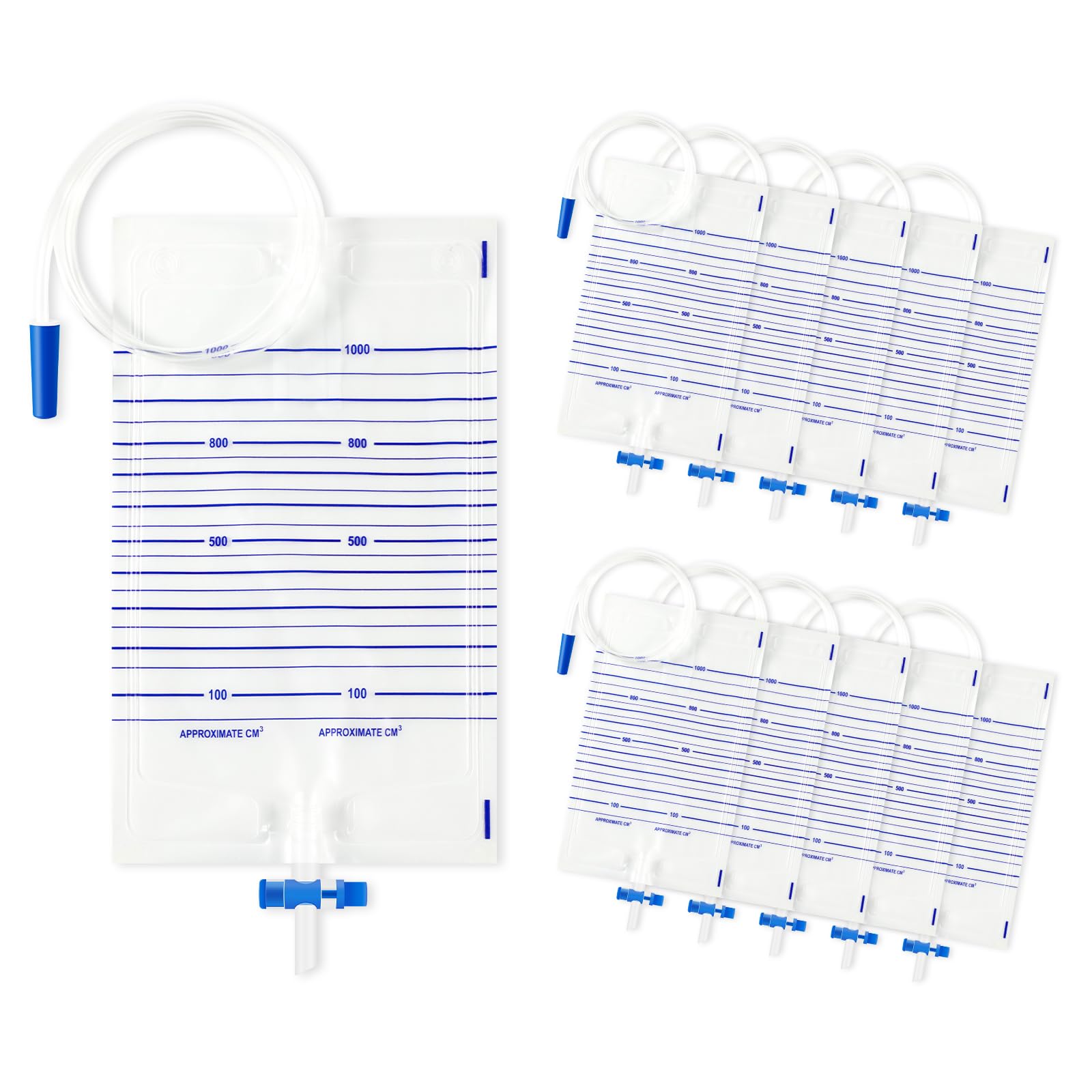 Amazon.com: 10 Pack Urinary Drainage Bags 1000ML Urinary Bags with Anti ...