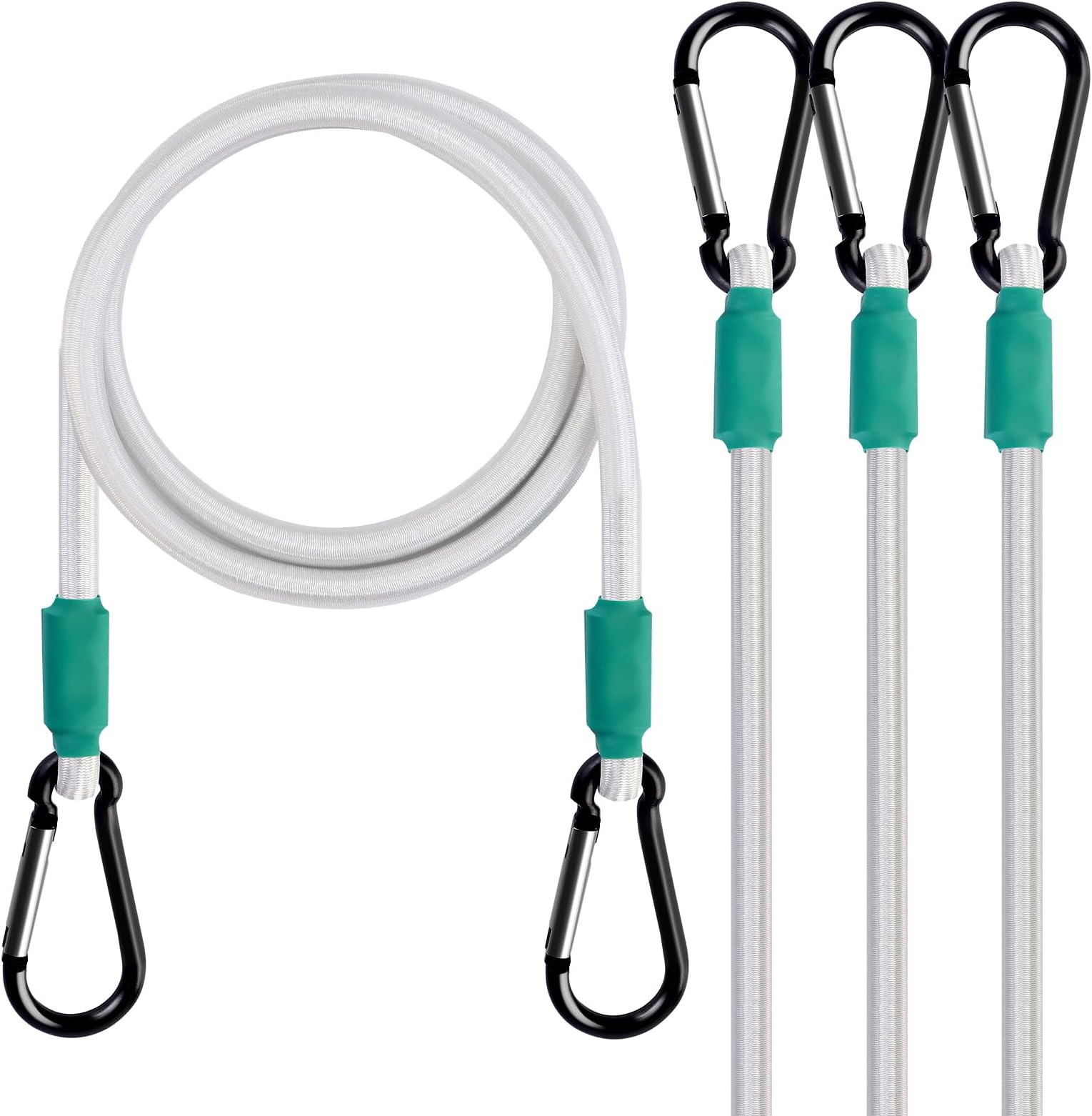 ZHOUBIN 12 inch Bungee Cords with Hooks - Short Small White Bungee ...