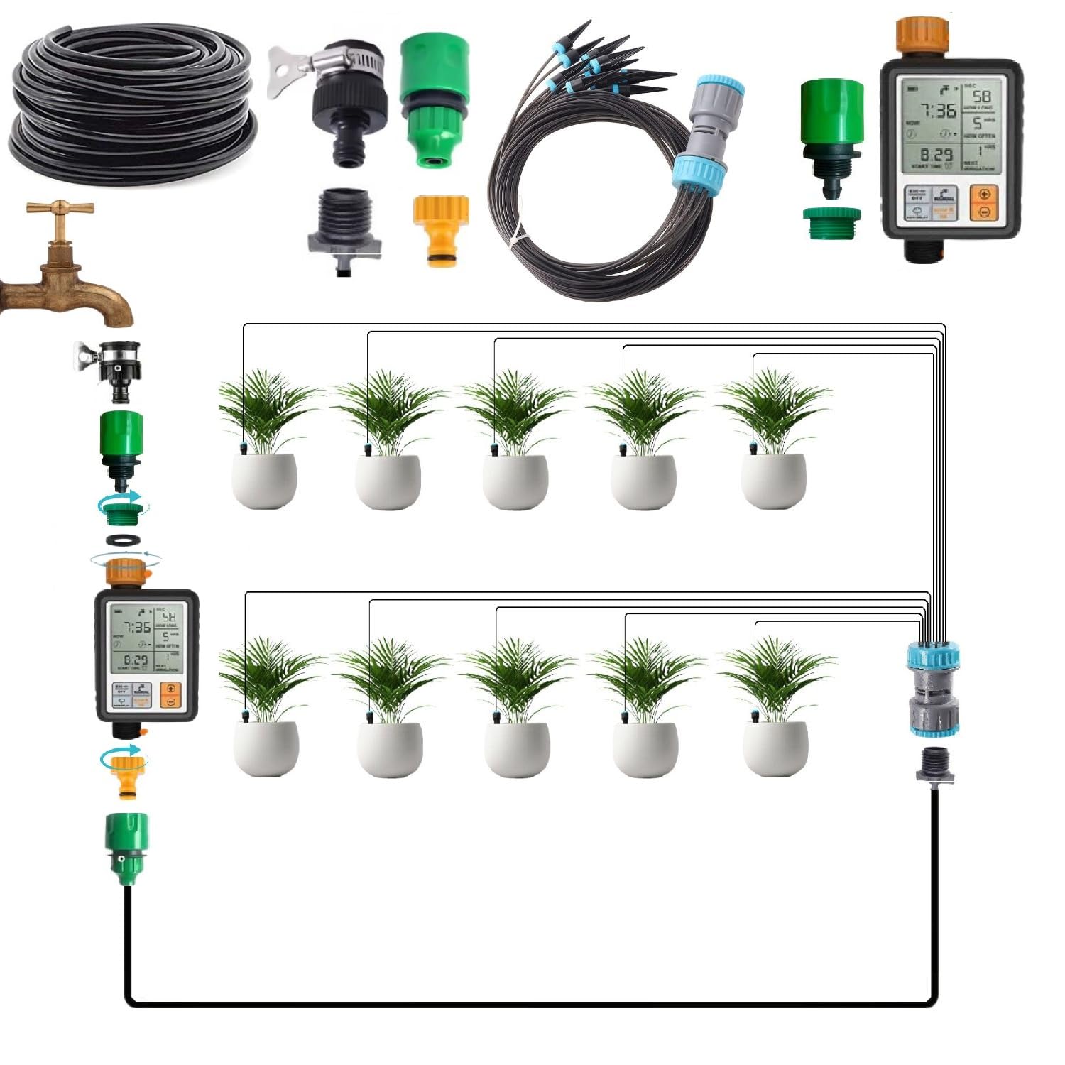JERN Smart Home Plant Drip Irrigation System with Advanced Digital ...