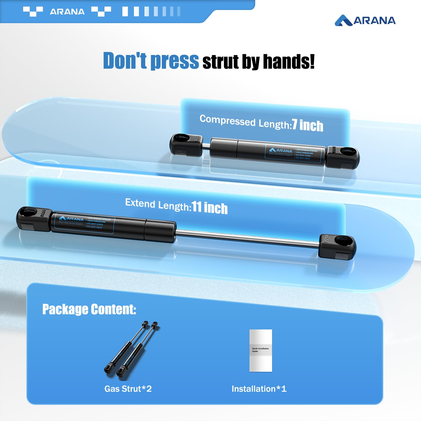 Snapklik.com : SX110P35 11 Inch Gas Struts Spring Shocks, 11" 35LB/156N ...