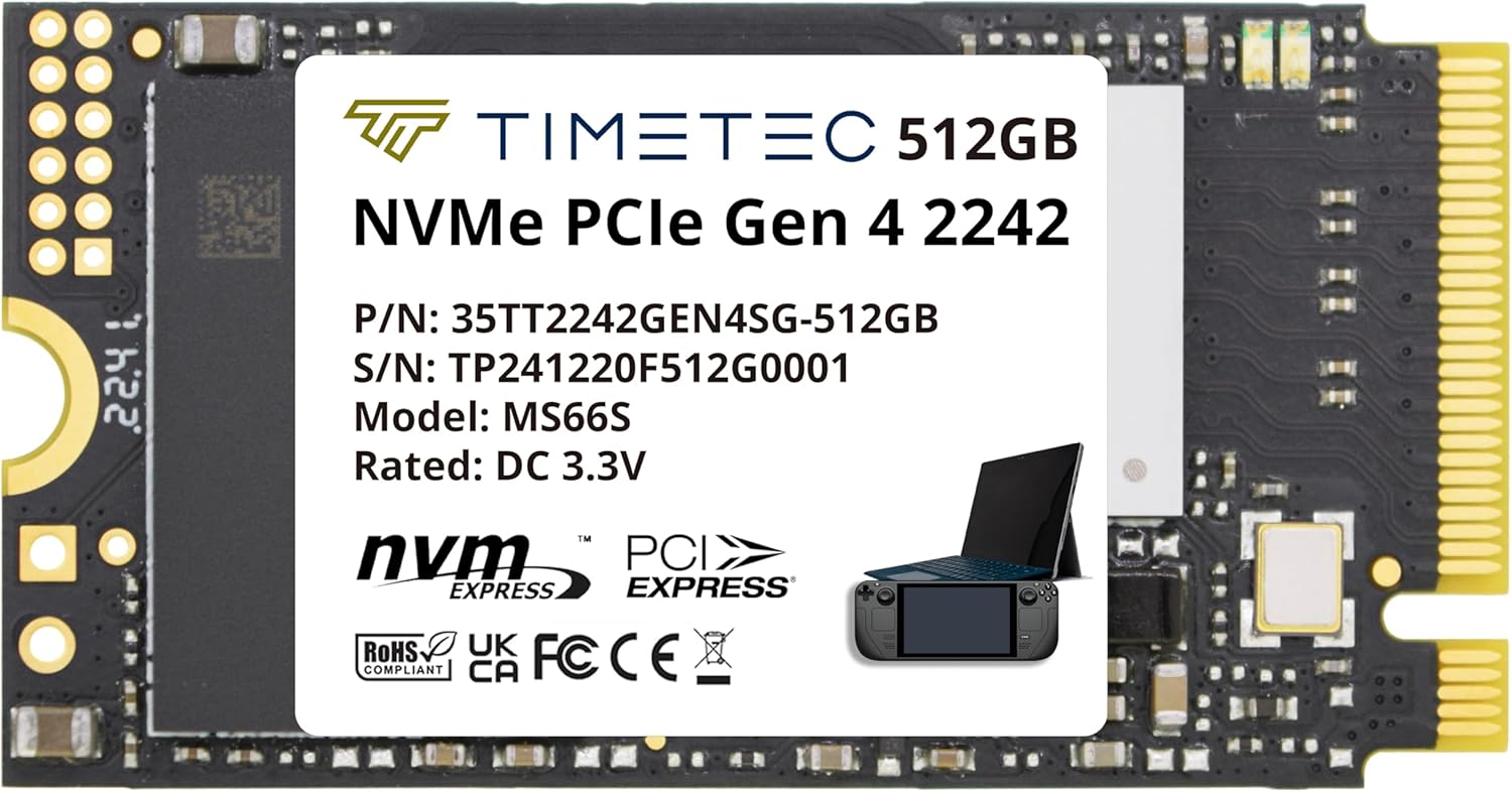 Timetec 512GB M.2 2242 SSD NVMe PCIe Gen4x4 3D NAND TLC Read/Write ...