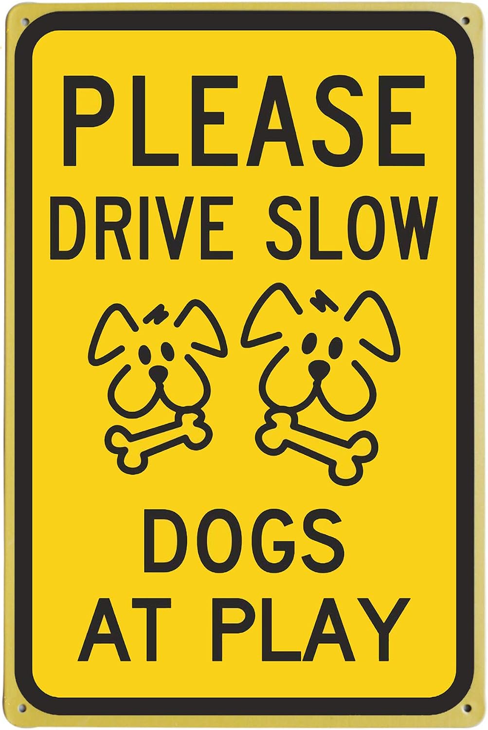 Amazon.com : Please Drive Slow - Dogs at Play Drive Slow Signs Please ...