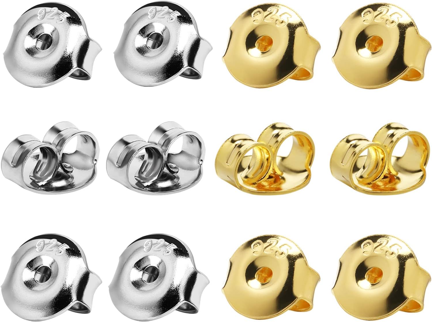 Amazon.com: COOLJOY 14K Gold Earring Backs Ear Locking 6 Piece for Stud ...