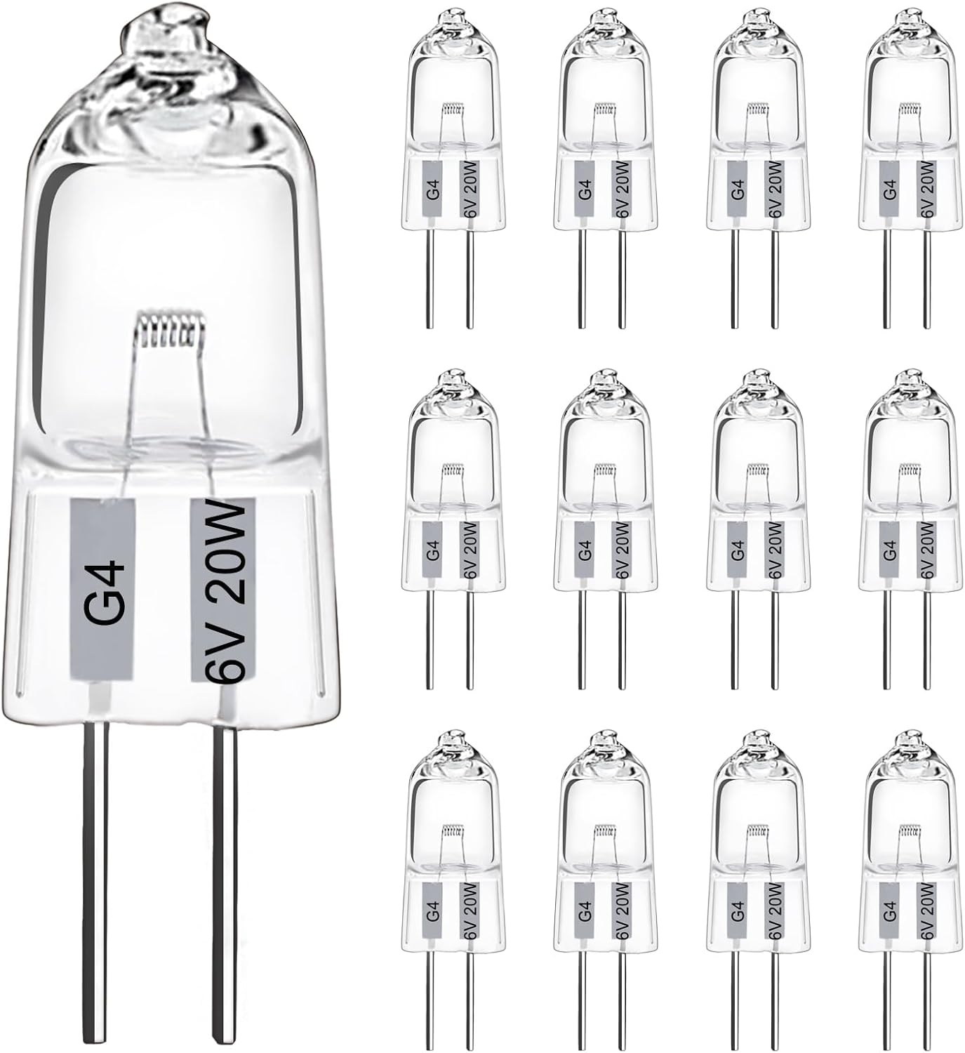 LedWekei G4 Halogen Bulbs,6v 20w Bulb Mini Spotlight Bulbs 2 Pin Clear ...