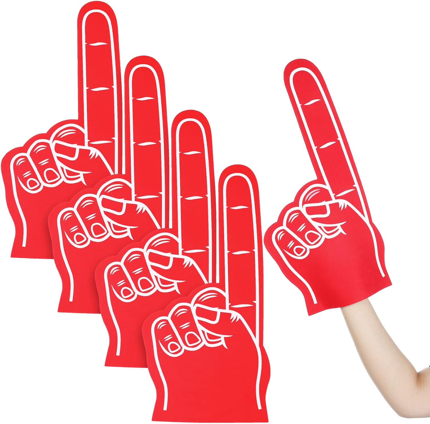 Brandclub - Outus 4 Pieces Giant Foam Finger 18 Inch Number 1 DIY Blank ...