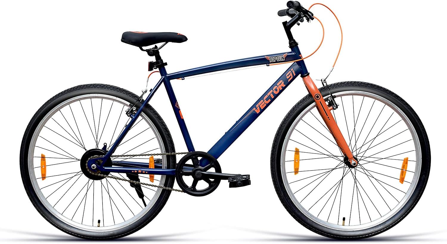 VECTOR 91 Men'S Topgun 26T Single Speed, Steel Frame Mountain Bike ...