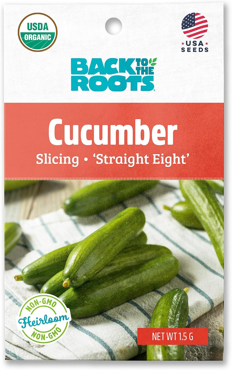 Amazon.com : Back to The Roots 100% Organic Seed Packet - Cucumber ...