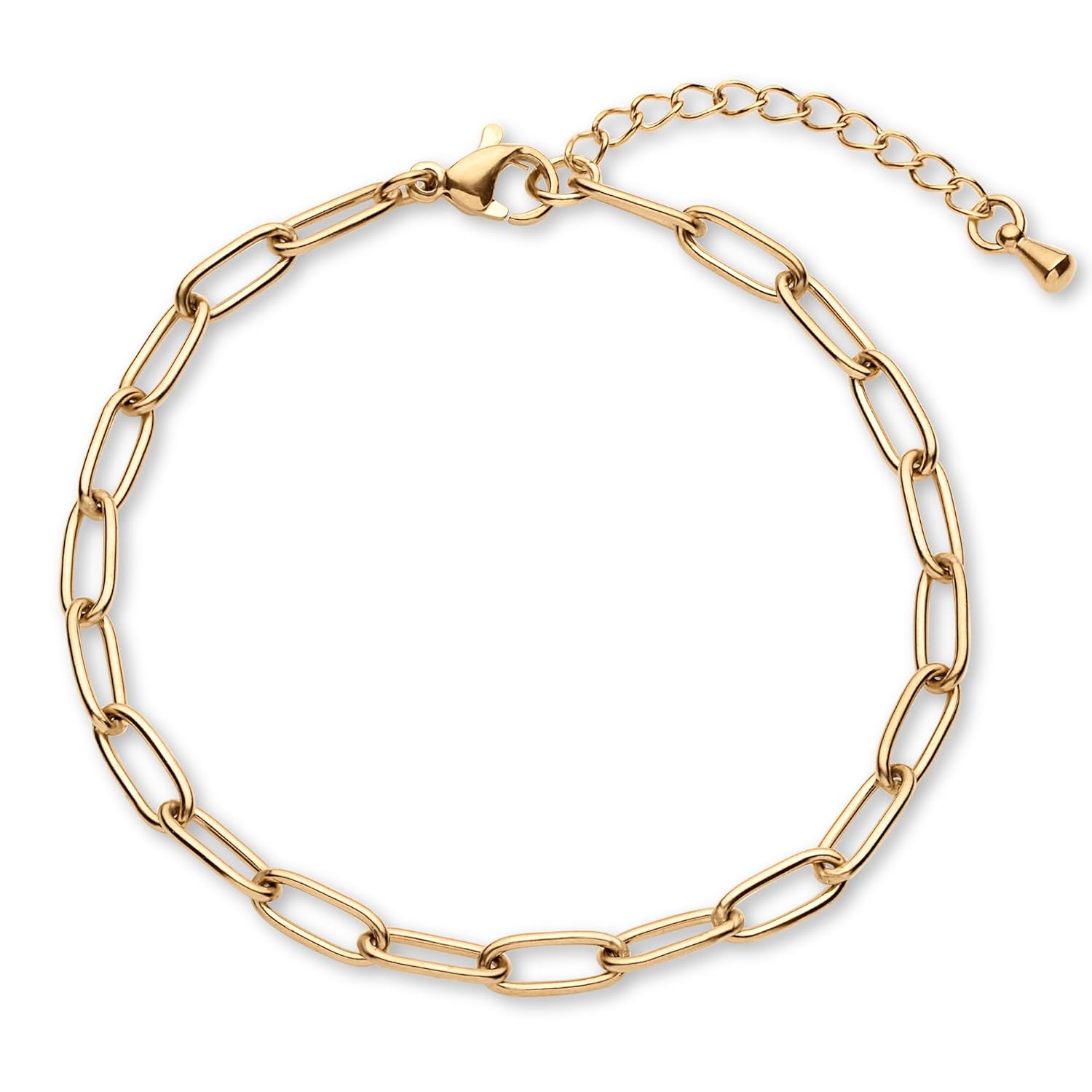 Amazon.com: Gold Bracelets for Women, Paperclip Link Chain Adjustable ...