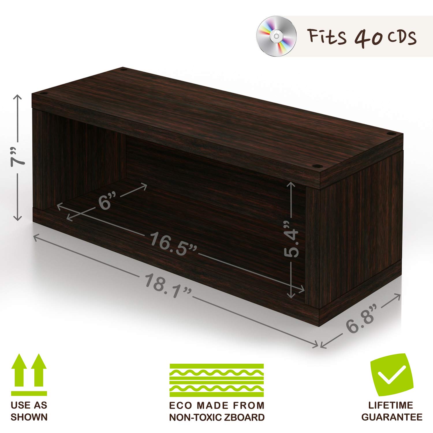 Way Basics Eco Stackable Media Storage Rack Shelving and Organizer ...