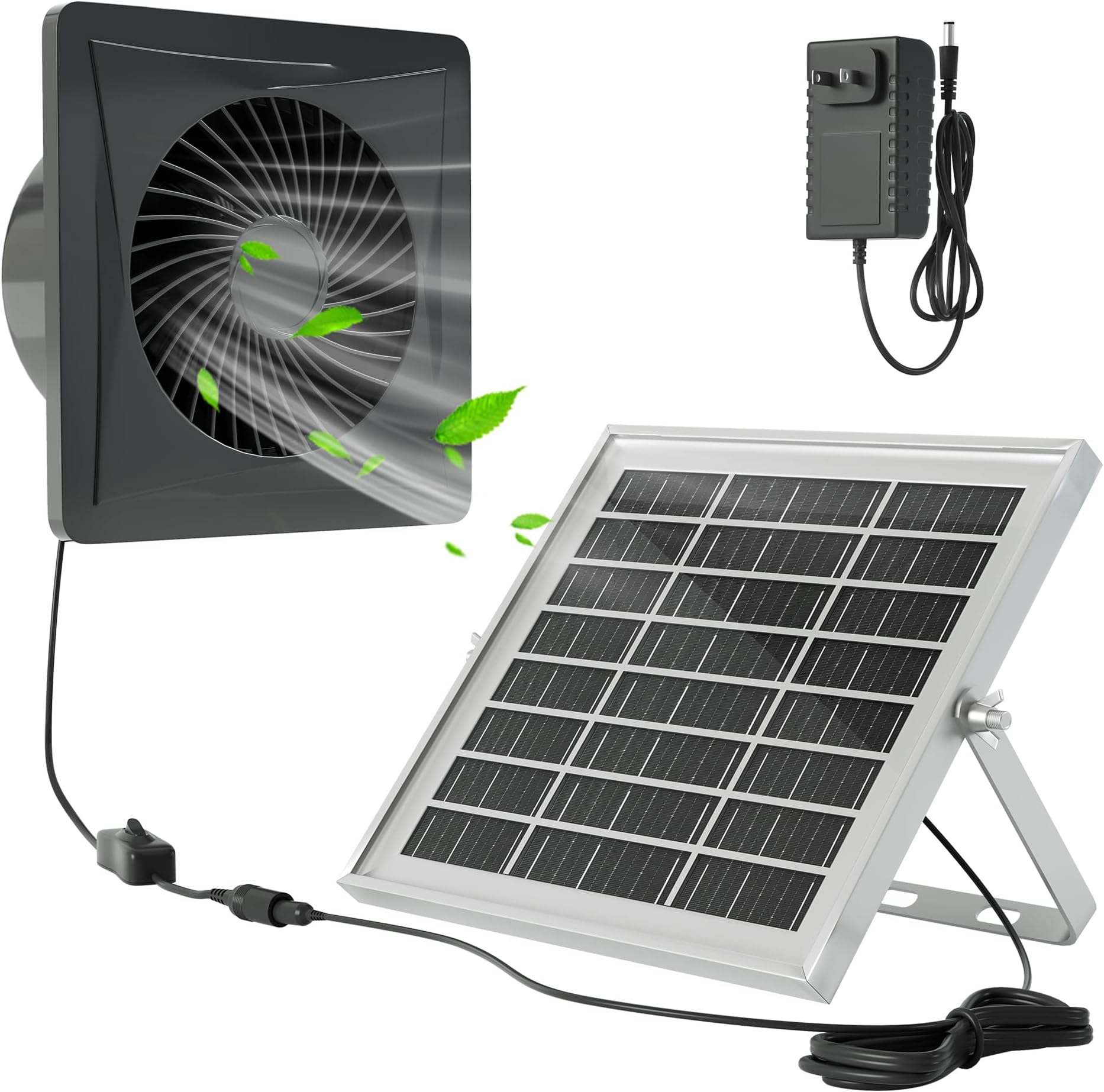 Amazon.com: Ejoyous Solar Panel Fan Kit, 100W Solar Powered Ventilation ...