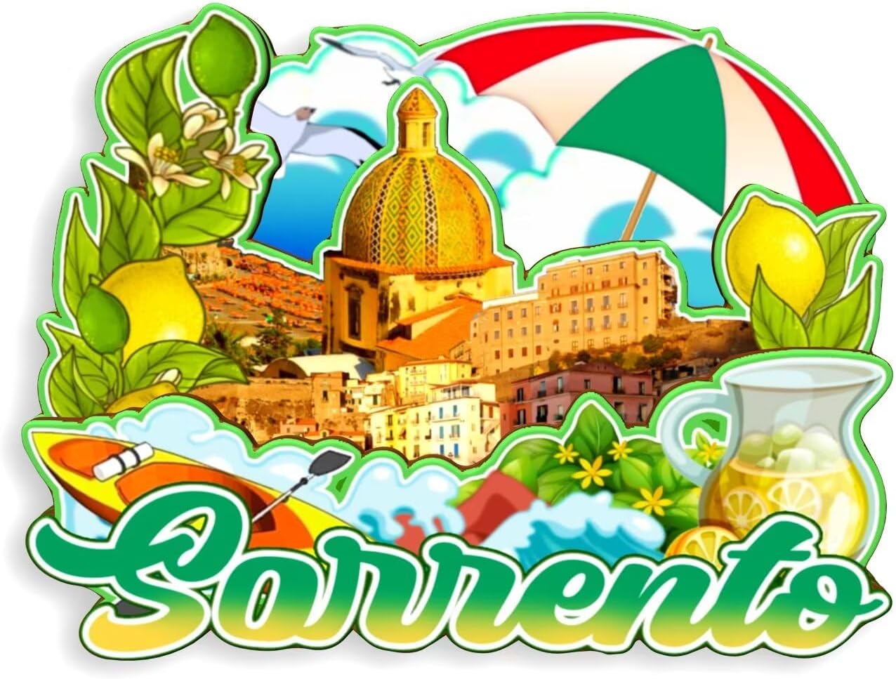Amazon.com: Quwsne Refrigerator Magnet Sorrento Italy Fridge Magnet ...