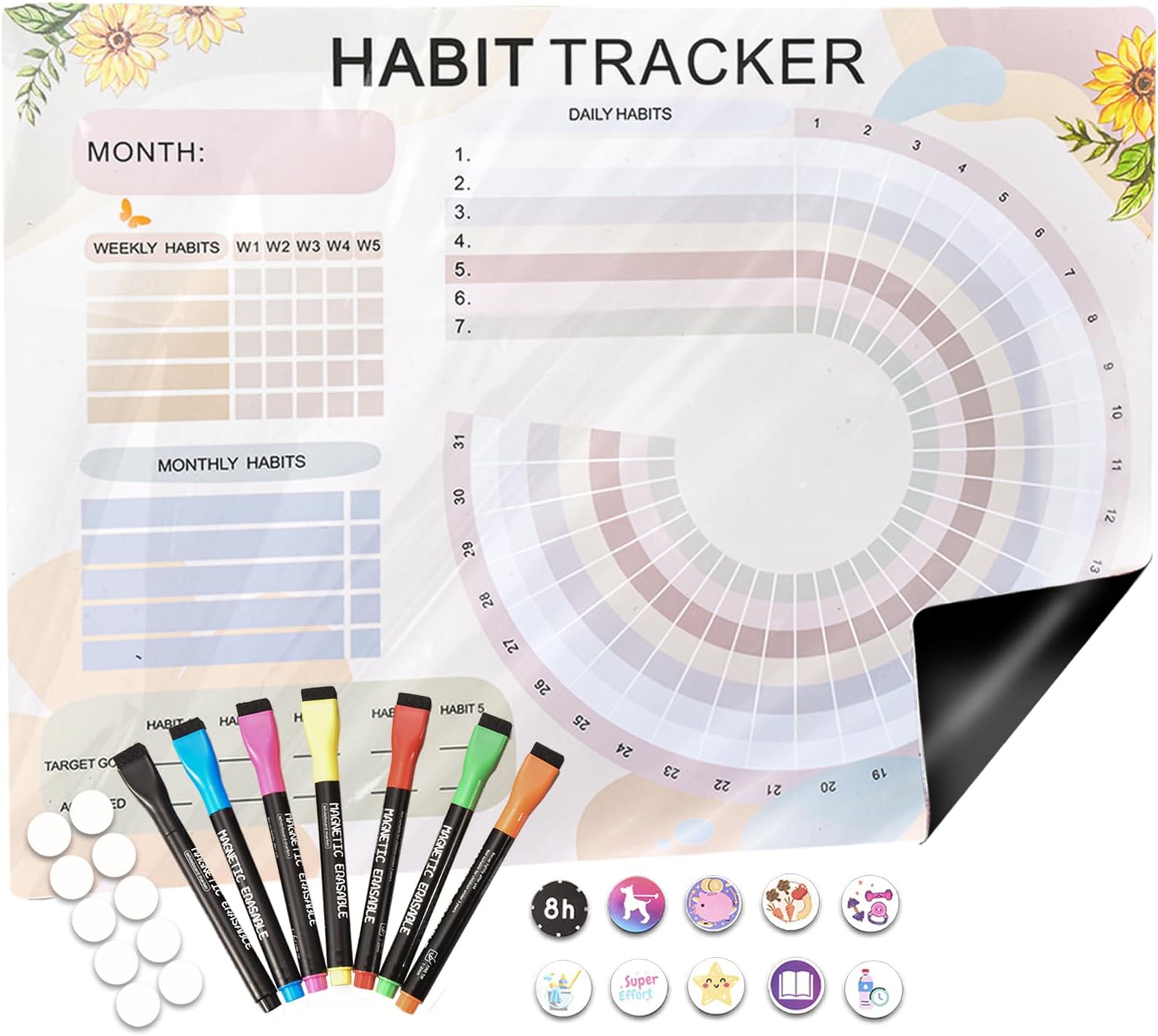 Amazon.com : Homyaco Magnetic Habit Tracker and Workout Journal ...