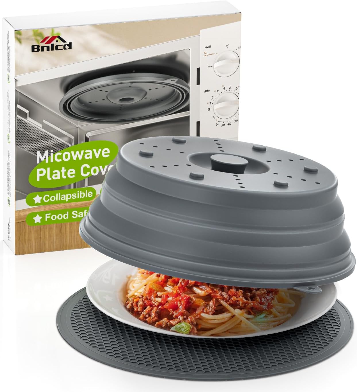 Amazon.com: Bnlcd Microwave Place Mat & Food Cover 2 in 1, Collapsible ...