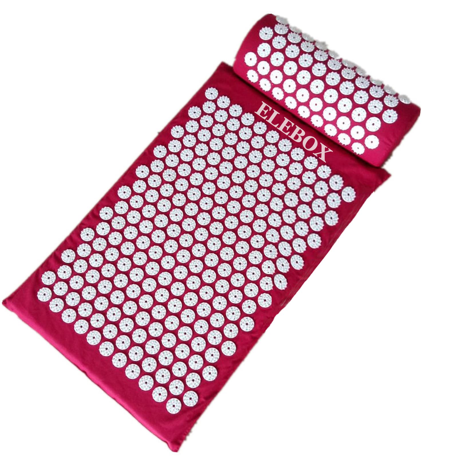 ELEBOX®Acupressure Mat Massage Acupuncture Mat and Pillow Set Ideal for ...