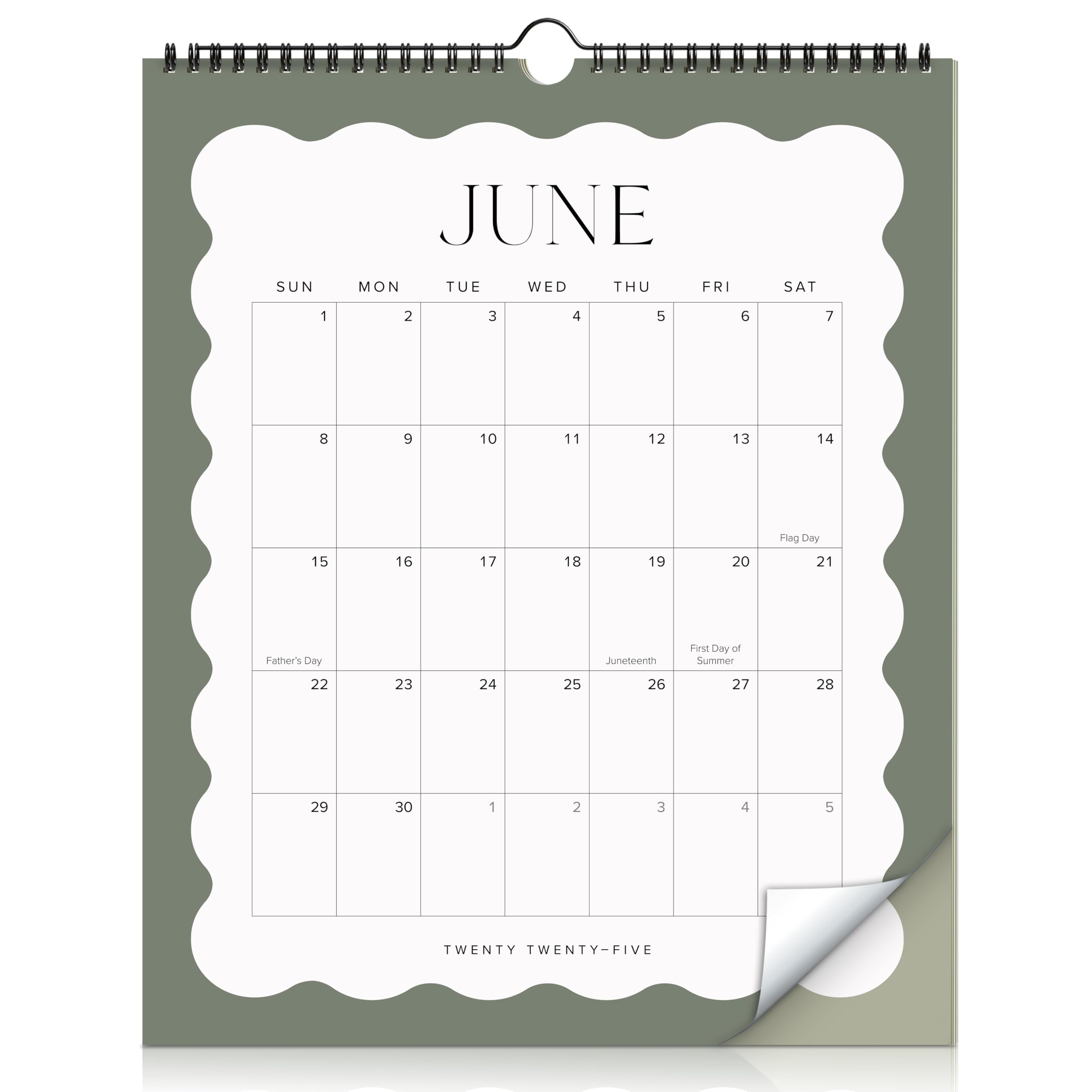 Monthly Planner 2025-2026 Wall Calendar With Modern Greenery Design ...