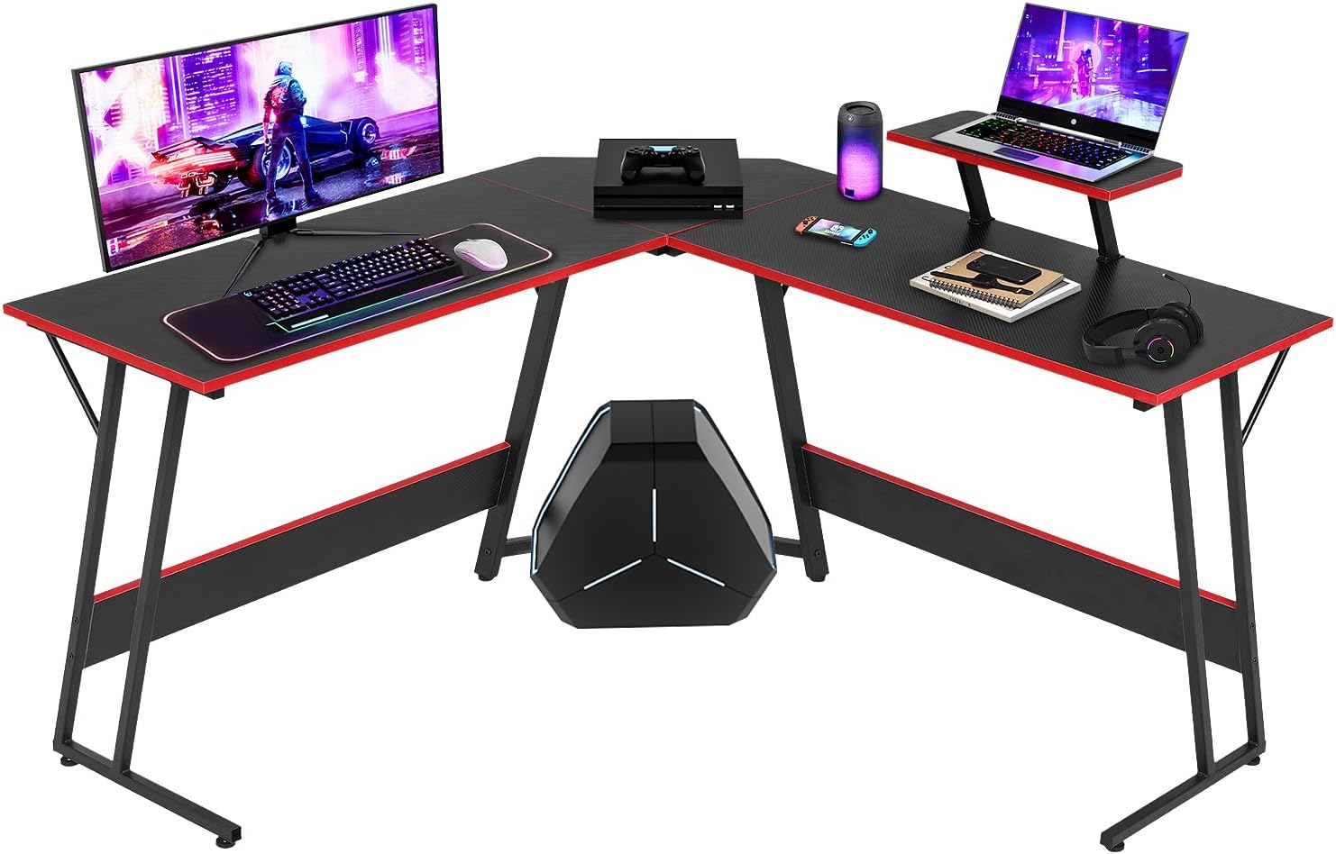 Amazon.com: 51 inch L Shaped Gaming Desk, Computer Desk for Bedroom ...