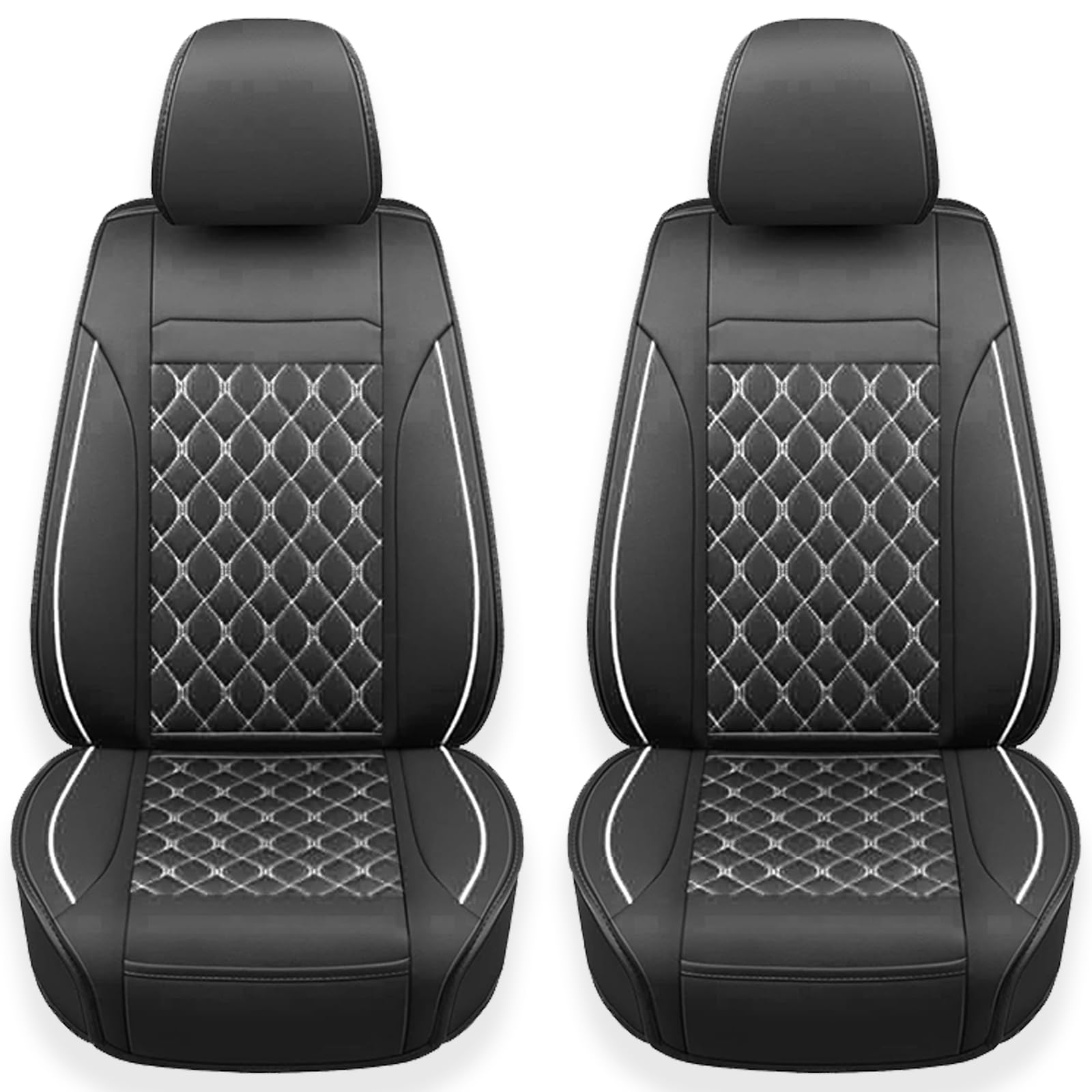 Xtremeauto Universal Luxury Car Seat Covers Front Pair - Faux Leather ...