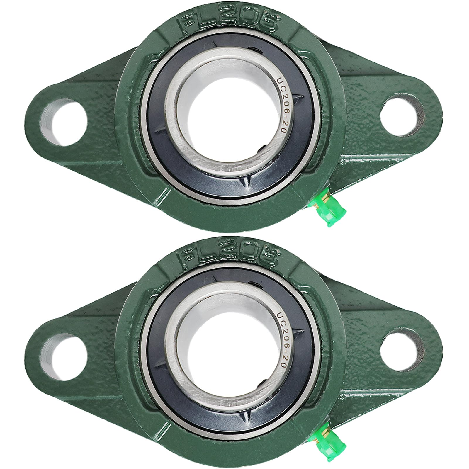 Snapklik.com : 2 Pack UCFL206-20 Pillow Block Bearing Flange 2 Bolt ...
