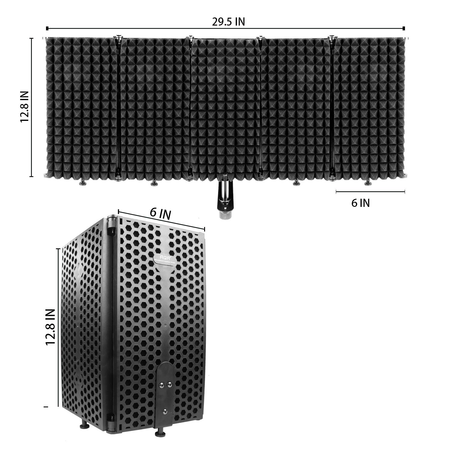 Snapklik.com : Studio Recording Mic Isolation Shield, Portable Foldable ...