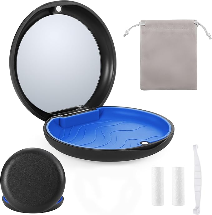 Amazon.com : Premium Matt Black Retainer Case Kit with Mirror ...
