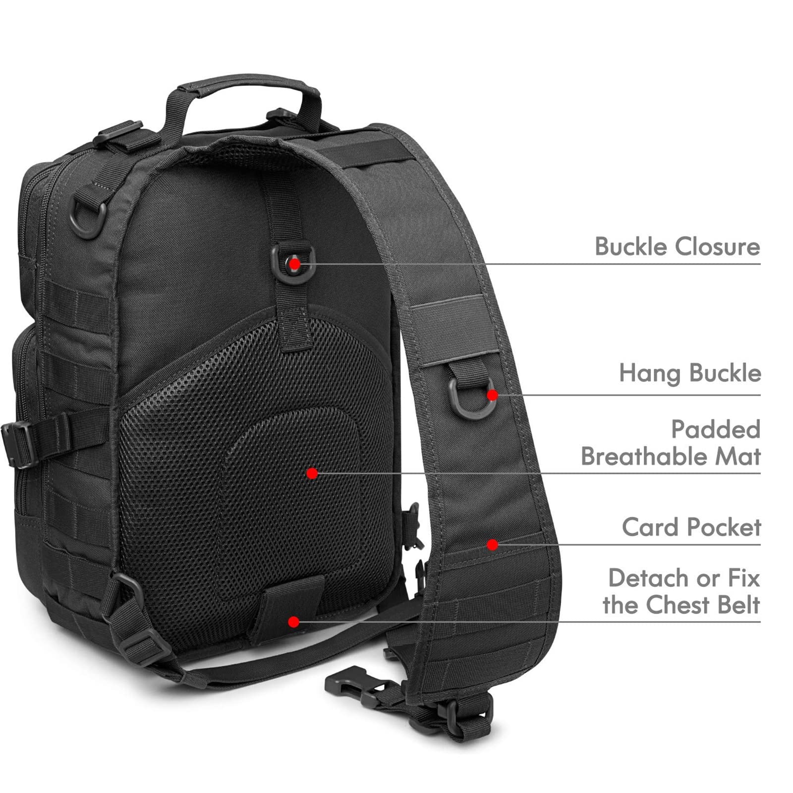 Buy G4Free Tactical Sling Backpack Big Molle EDC Range Bag Pack Assault ...