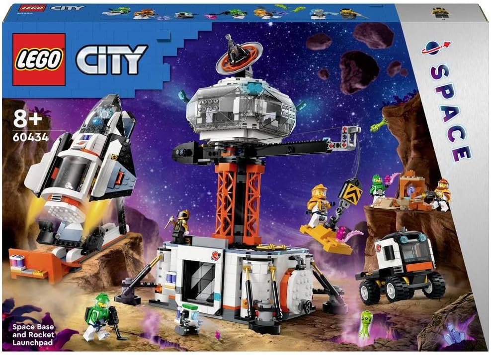 LEGO City Space Base with Launch Ramp, Space Station Toy with Space ...