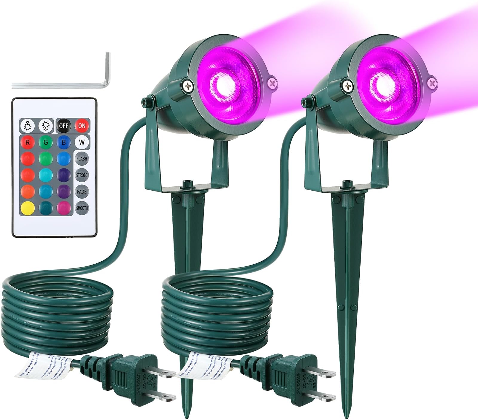 Enhon 2 Pack Halloween RGBW Spotlight Outdoor, Waterproof Landscape ...