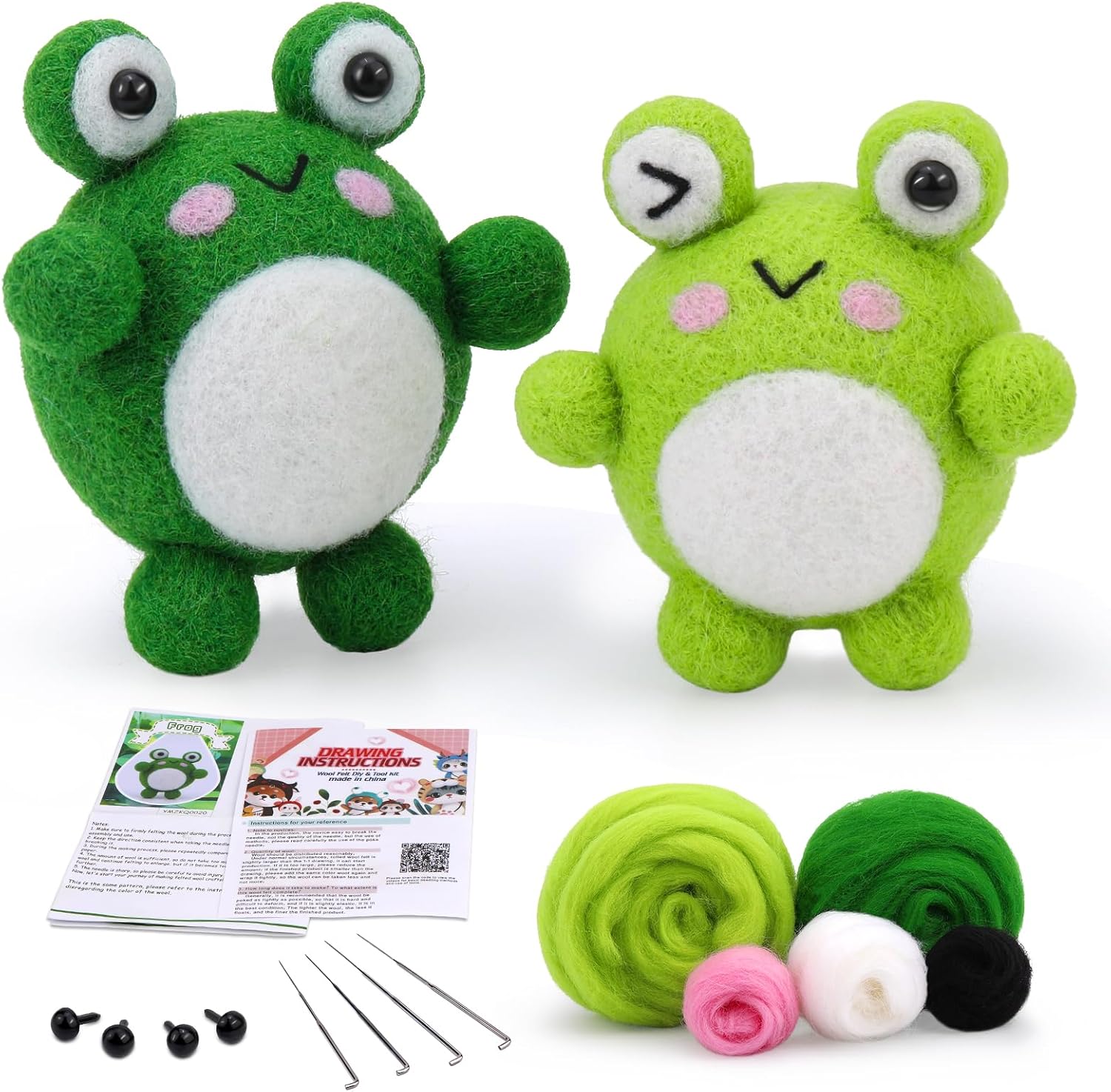 Amazon.com: Hssugi Needle Felting Kit, 2PCS Cute Frog Felting Kit for ...