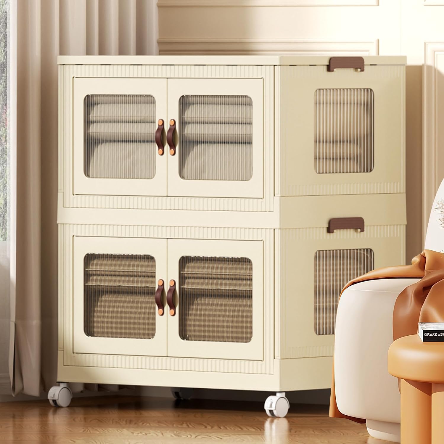 Amazon.com - villertech Stackable Storage Bins, Folding Storage Bins ...