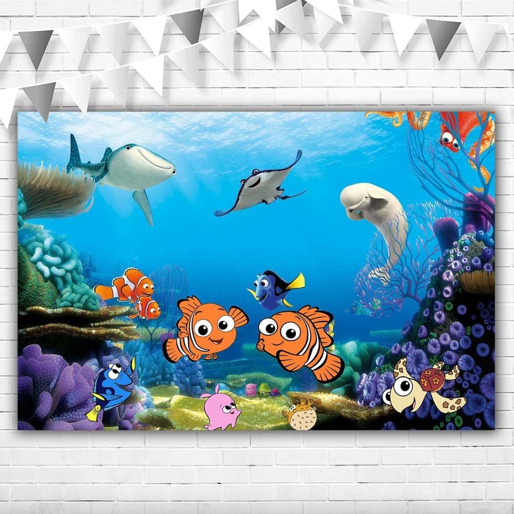 Amazon.com : Finding Nemo Backdrop 5x3ft Vinyl Finding Nemo Birthday ...