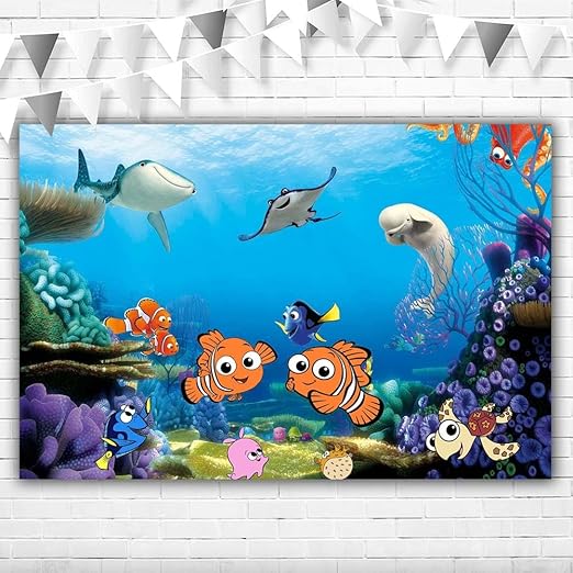 Amazon.com : Finding Nemo Backdrop 5x3ft Vinyl Finding Nemo Birthday ...