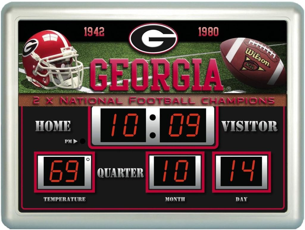 Amazon.com: Georgia Bulldogs UGA NCAA 14" X 19" Scoreboard Clock ...