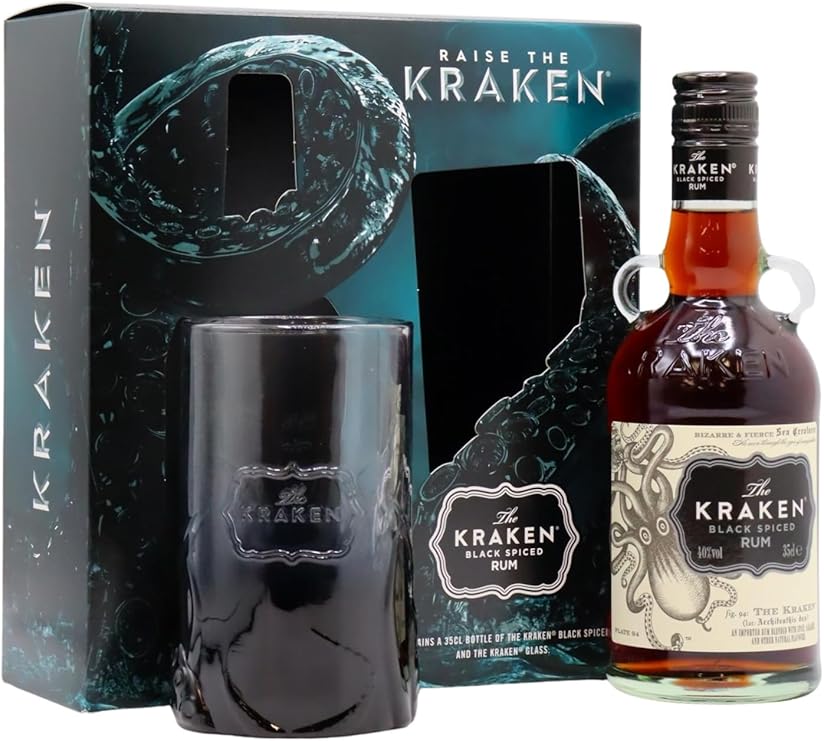 Kraken - Black Spiced Glass Pack - Rum 35cl 40% ABV : Amazon.co.uk: Grocery