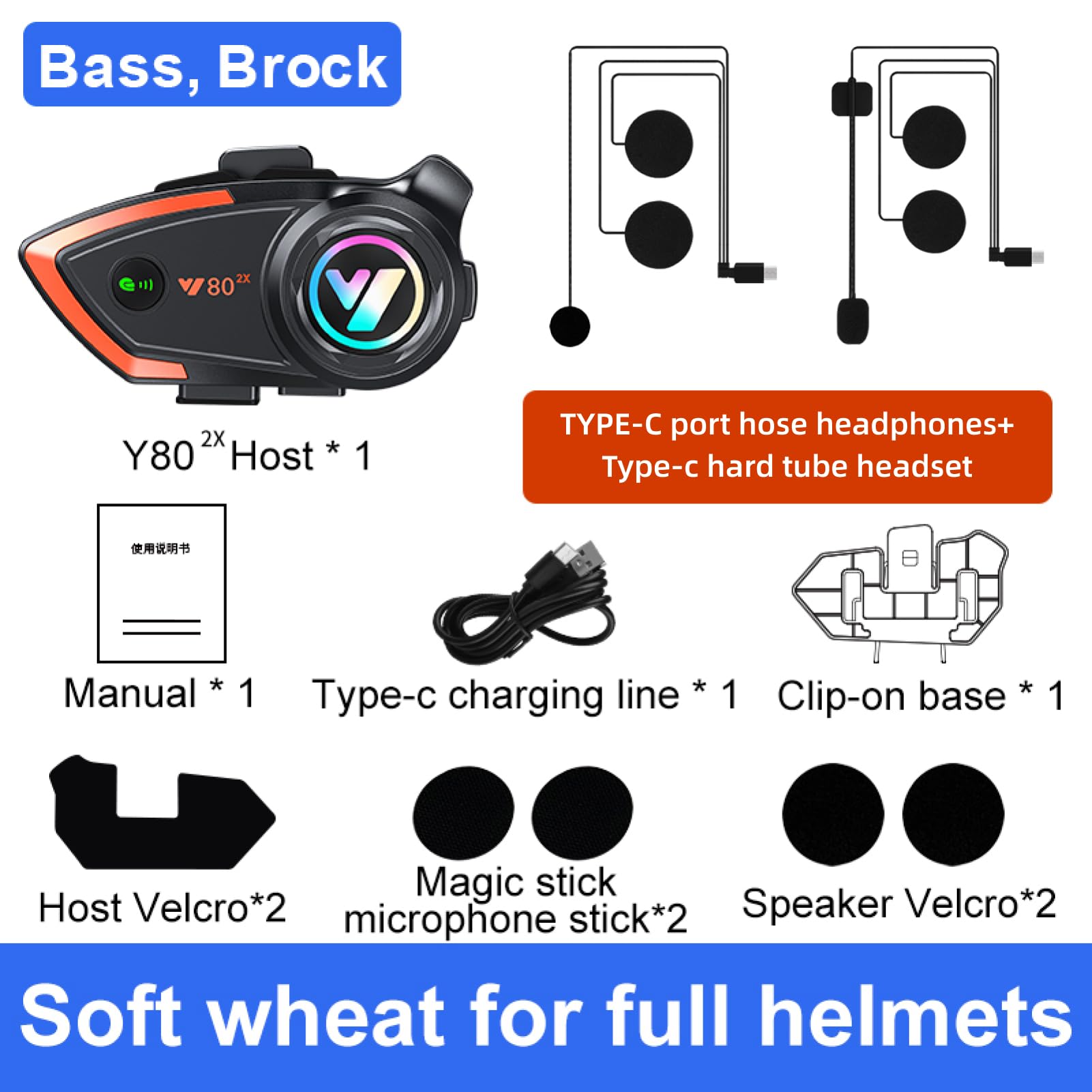 Khptop Motorcycle Helmet Bluetooth Headset 500meters 2 Riders Bluetooth ...