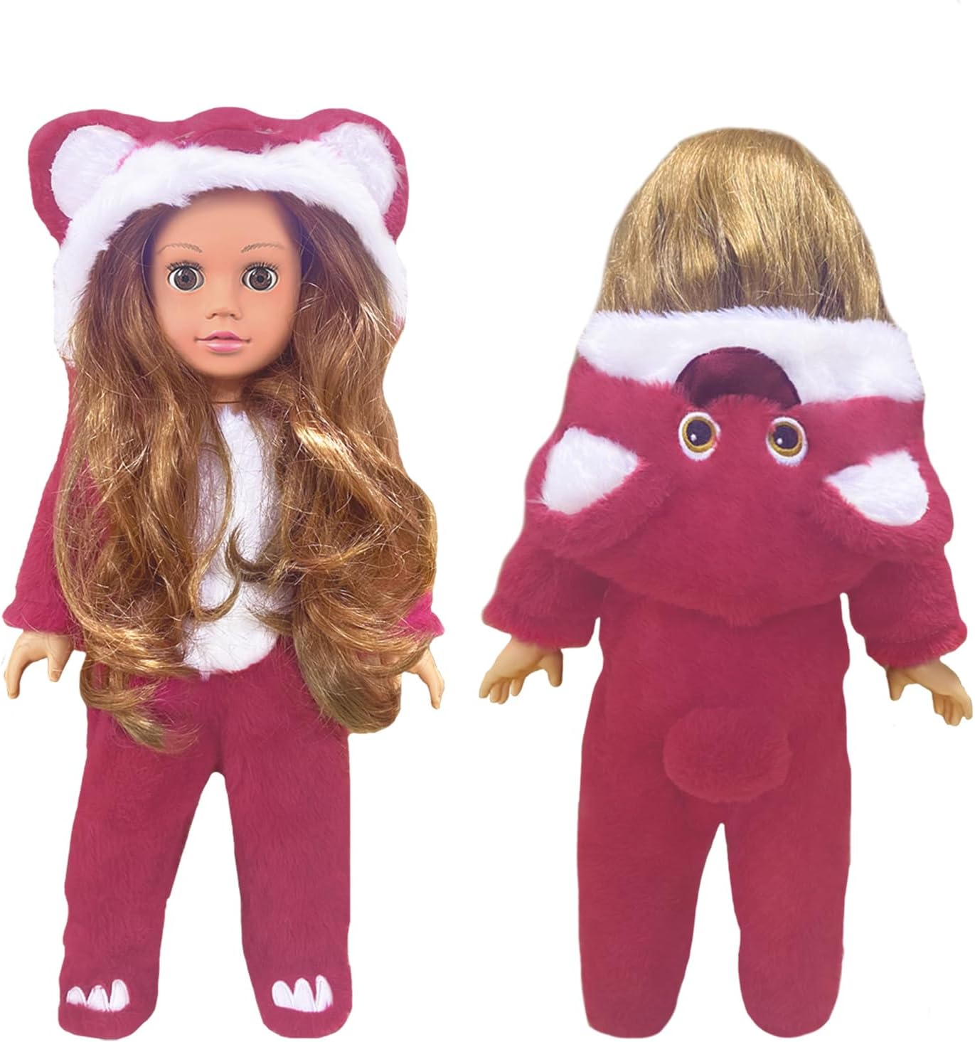 Amazon.com: 18 Inch Doll Clothes -Onesie Pajamas Fit 18 inch Girl Doll ...