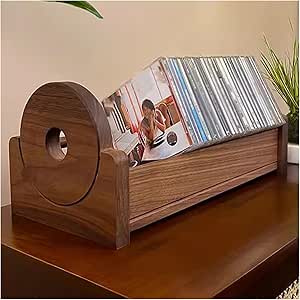 Amazon.com: Tabletop CD Storage Display Rack, Wood Vinyl Record Albums ...