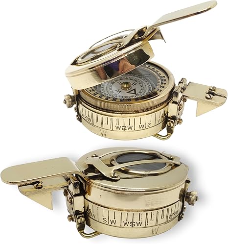 Solid Brass British Prismatic Engineer's WW2 Compass Replica | Antique ...