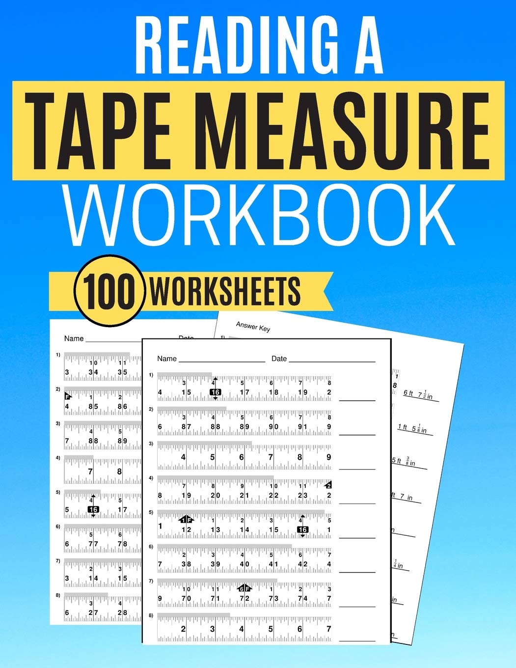 Reading a Tape Measure Workbook 100 Worksheets: Learning, Kitty ...
