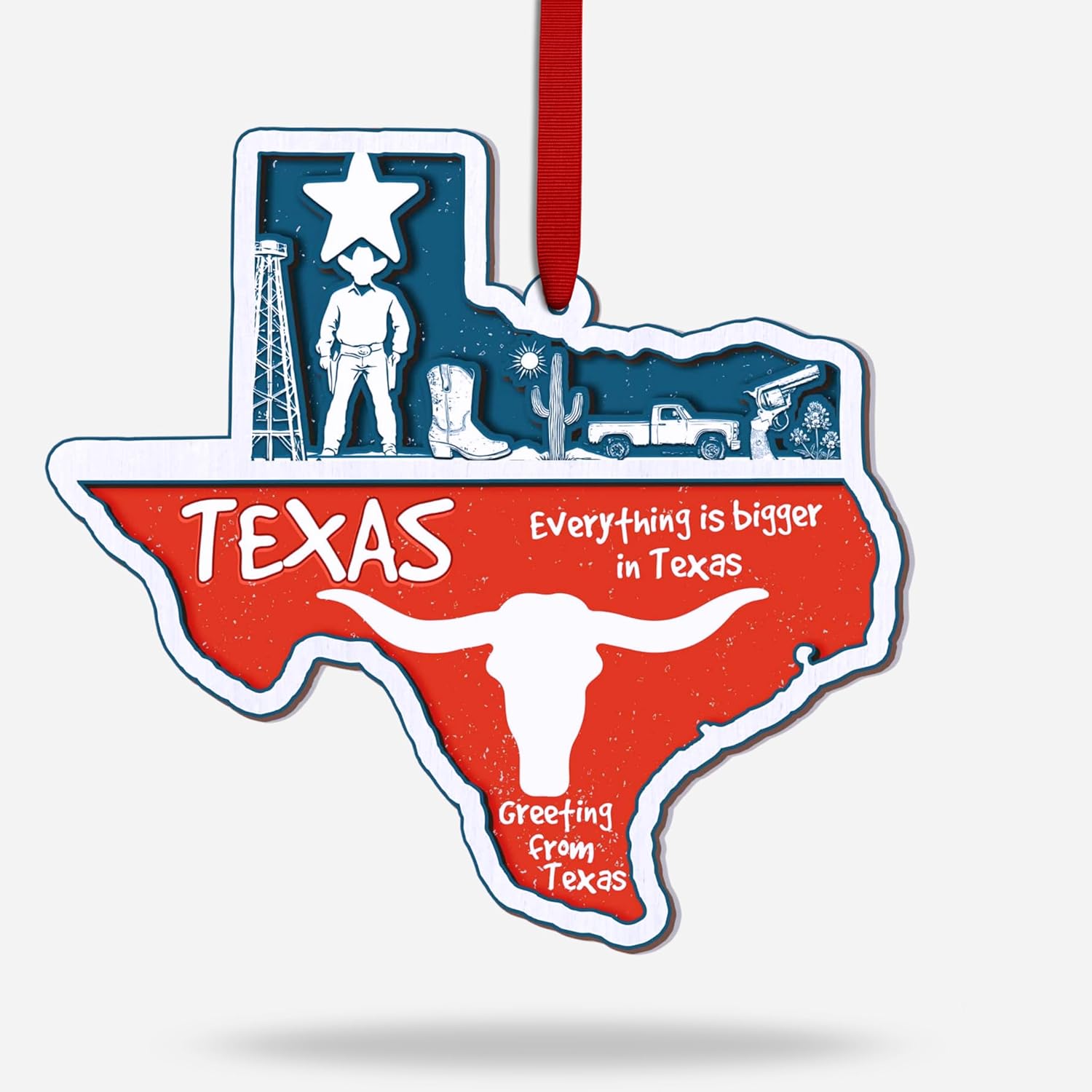 Amazon.com: Texas Ornament, Unique State Christmas Ornaments, Texas ...